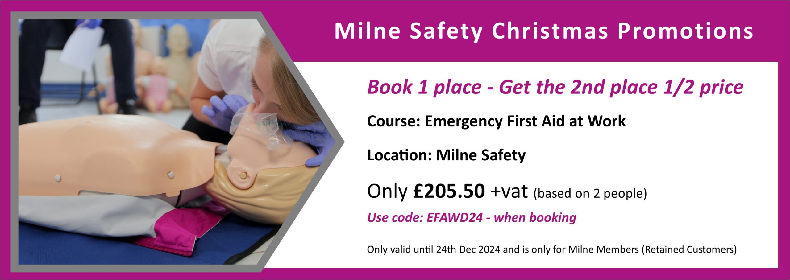 Christmas Promotion - Emergency First Aid - Book 1 place get the other ...